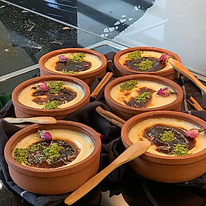 Handmade Cooking Clay Bowls Set of 6, Glazed Clay Pot for Cooking, Colorful Terracotta Pudding Bowls, Traditional Mexican Dishes, Ancient Terracotta Cookware, Cazuelas de Barro Mexicanas