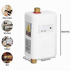 Instant Water Heater, White Mini Tankless Instant Hot Water Heater Bathroom Kitchen Washing With LED Indicator Light for Hot and Cold Dual-Use (US 110V)