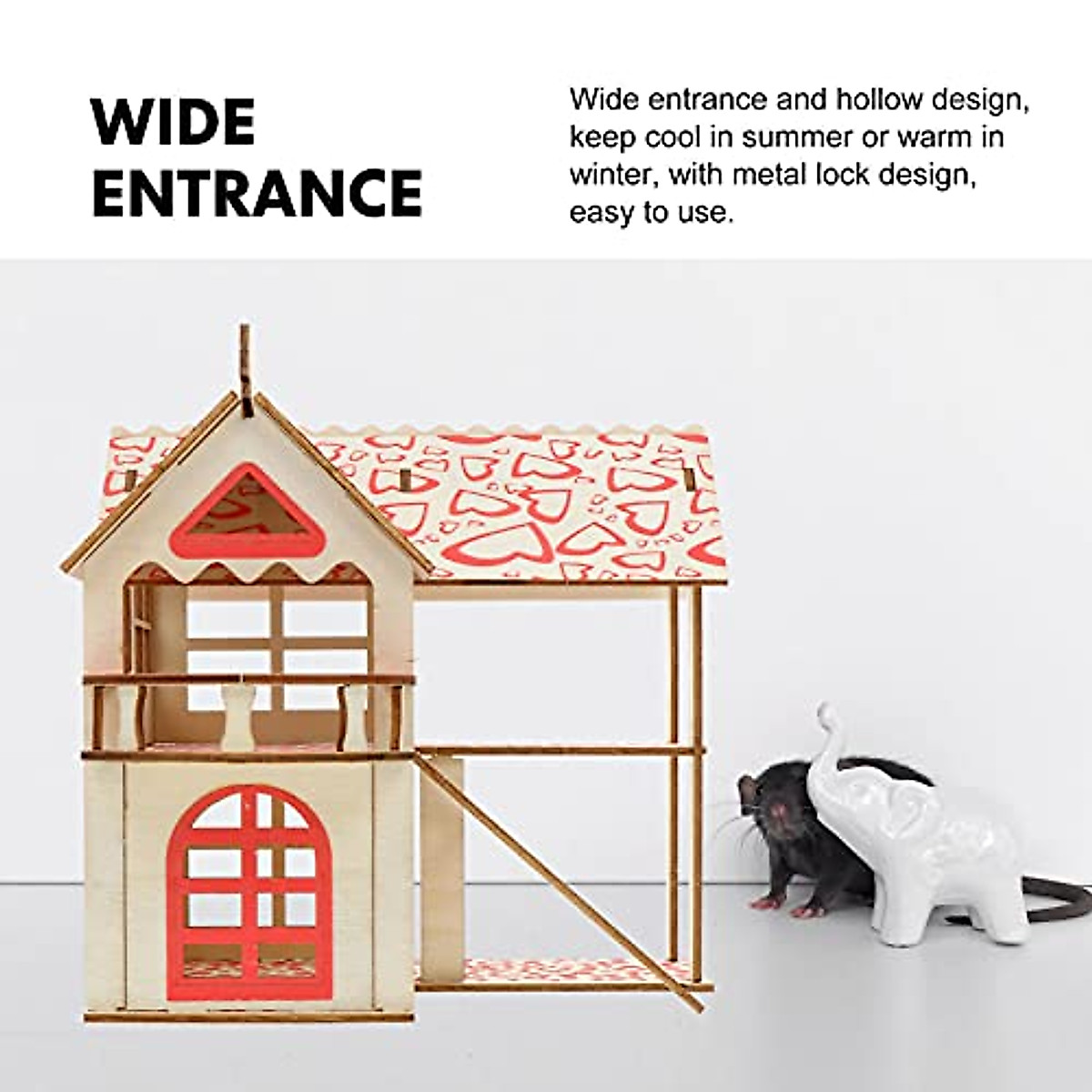 NUOBESTY Hamster Playground Wooden Small Animal Activity Toys Set Rat Playground Platform Climbing Ladder Chew Toy for Hamster Gerbil Mouse Chinchilla