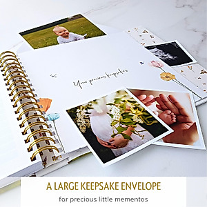 Baby Memory Book for Girl or Boy - First 5 Year Unisex Woodland Animal Keepsake to Log New Born 1st Milestone - Gender Neutral Photo Album - Parent Scrapbook Journal - Pregnancy Gift for Expecting Mom