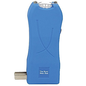Blue Runt Mini Stun Gun - 20 million Volt Stun Flashlight with Rechargeable Battery.