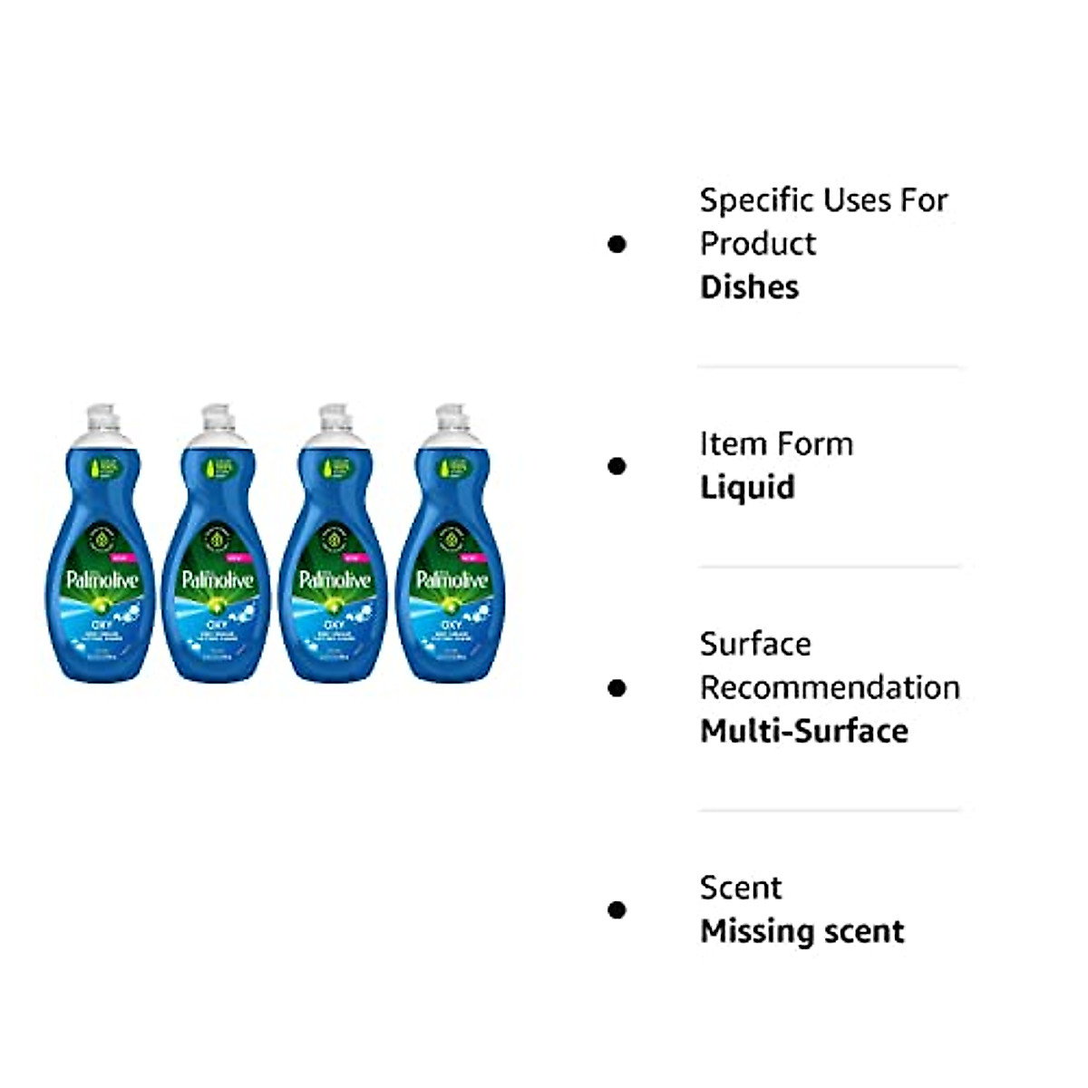 Palmolive Ultra Dishwashing Liquid Dish Soap, Oxy Power Degreaser - 32.5 Fl Oz (Pack of 4)