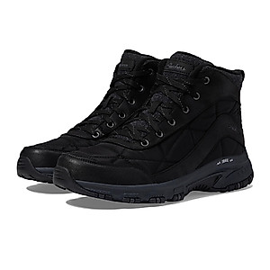 Skechers Women's Hillcrest-New Traveler Hiking Boot, Black/Black, 9