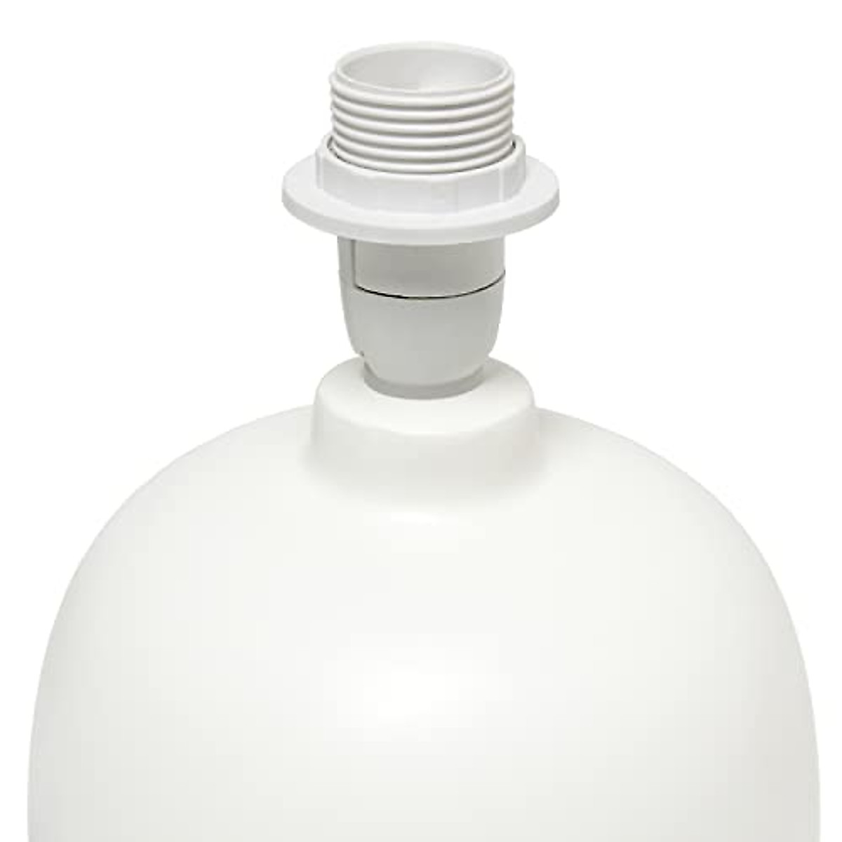 Simple Designs LT2078-DWW Petite Mid Century Table Lamp, Dark Wood and White