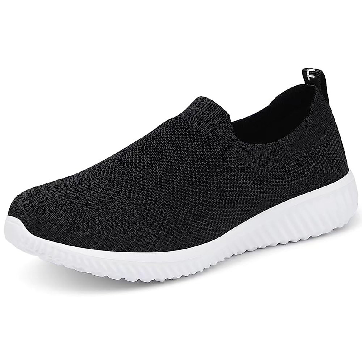 LANCROP Women's Walking Nurse Shoes - Mesh Slip on Comfortable Sneakers 5 US, Label 35 Black