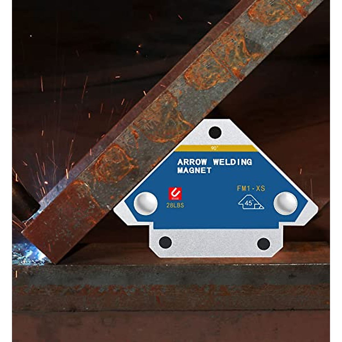 4 Pcs 3" 28 lbs Welding Magnets Strength Strong Welding Magnetic Clamps Arrow Holder Metal Working Mig Tools and Equipment 45, 90, 135 Degree Angle Magnet1