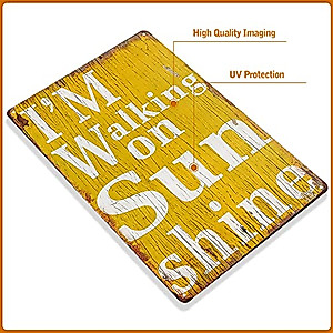dingleiever-Metal Painting i Walking on Sunshine Garage Tin Sign, Bar, Home Decor, Man Cave