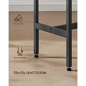 VASAGLE Dining Table Set, Bar Table and Chairs Set, Kitchen Bar Height Table with Stools Set of 2, Steel Frame, Industrial, 39.4 x 15.7 x 35.4 Inches, Heather Greige and Ink Black ULBT218B02