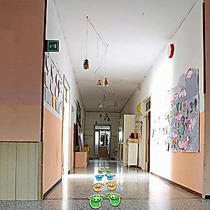 30 Pairs Kids Footprint Stickers for Classroom Floor Lineup Spots Adhesive Vinyl Animal Stickers Social Distancing Floor Decals for Kids Nursery Floor Stairs Decor, 3 Colors