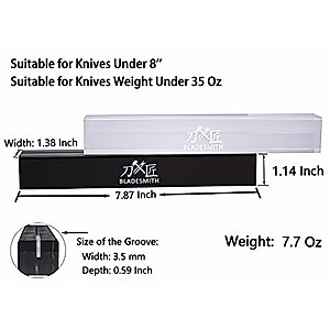 Knife Block/Stand for Single Cleaver Knife - 8'' Anti-Shatter Hand Polished Acrylic Knife Holder without Knives - Cleaver Knife Stand Display for Knife Storage Knife Blade Guard - BLADESMITH