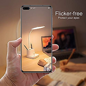 Desk Lamps for Home Office, 3 Light Colors Dimmable Desk Light Led Desk Lamp with Charger, Battery Operated Desk Lamp for Desk, Study Lamp with Pen & Phone Holder,White Led Desk Lamps for Home Office