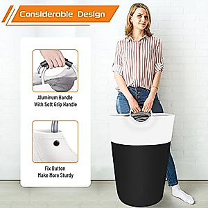 BlissTotes Laundry Basket, Laundry Hamper, Collapsible Laundry Baskets, Dirty Clothes Hamper, Waterproof with Foam Protected Aluminum Handles for College Dorm, Family 90L (Black)