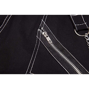 Cicilin Men's Fashion Hip Hop Rock Punk Gothic Sport Hiking Riding Casual Cargo Pants Street Dance Pants Harem Trousers Size 36 Black