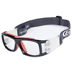 Kagogo Sports Goggles Protective Basketball Glasses Safety Goggles for Adults with Adjustable Strap for Basketball Football Volleyball Hockey Rugby (Black/Red001)