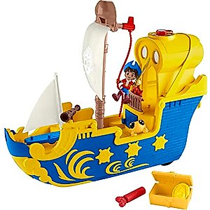 Fisher-Price Santiago of the Seas Pirate Ship Lights & Sounds El Bravo Playset with Santiago Figure for Ages 3+ Years