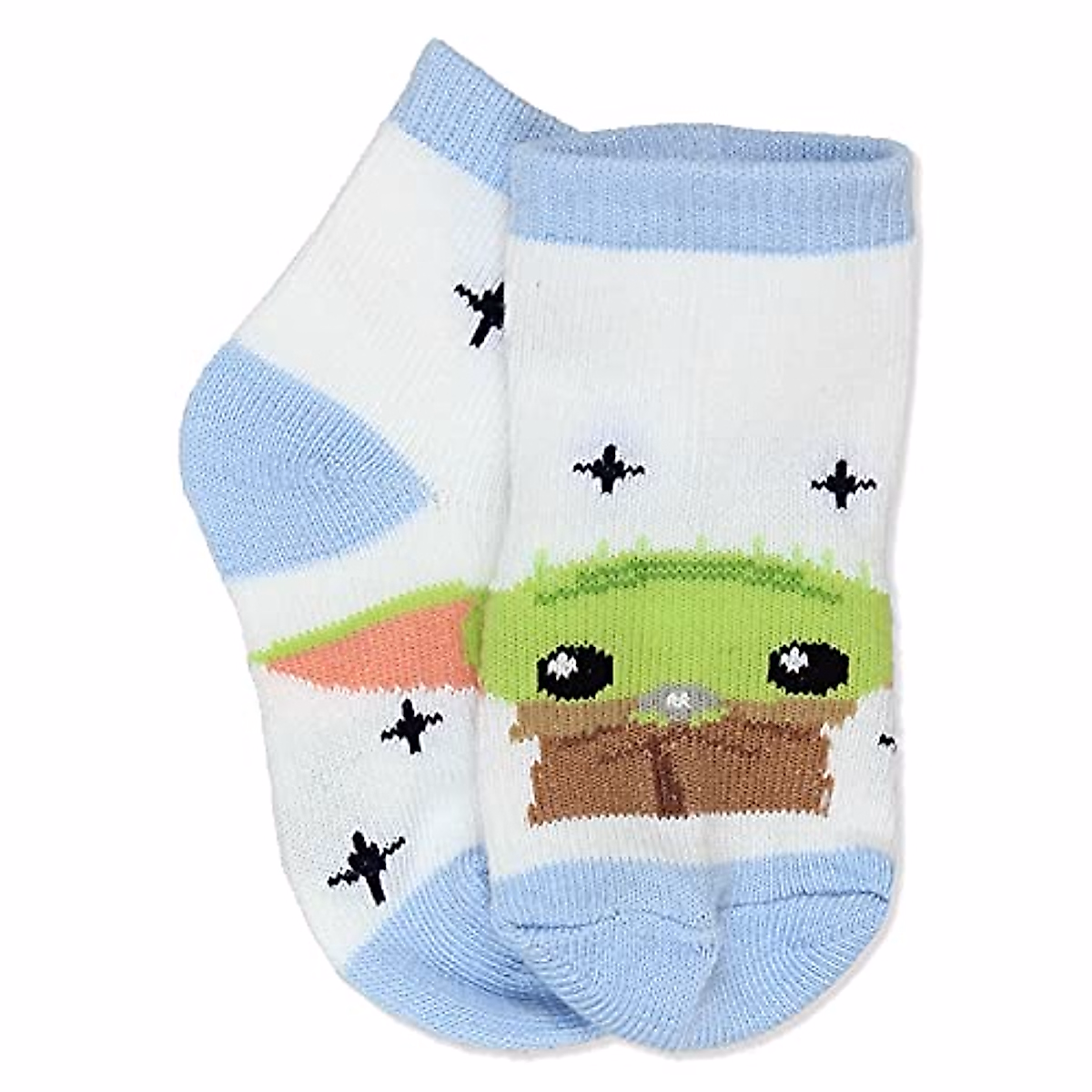 Disney Star Wars Mandalorian Baby Yoda Infant 6 Pack Quarter Socks (18-24 Months, Blue)
