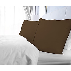 Royale Linens King Pillowcase Set of 2 - Bed Pillow Cover - 20" x 40" - Chocolate Pillowcases - 1800 Brushed Microfiber, Wrinkle & Fade Resistant - Soft & Cozy- King Size Pillow Case (King, Chocolate)