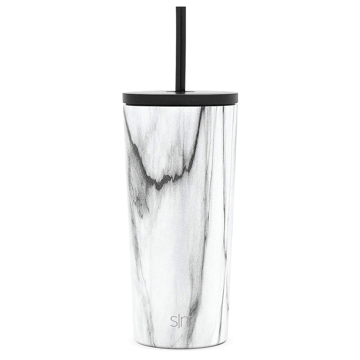 Simple Modern Insulated Tumbler with Lid and Straw | Iced Coffee Cup Reusable Stainless Steel Water Bottle Travel Mug | Gifts for Women Men Her Him | Classic Collection | 20oz | Carrara Marble