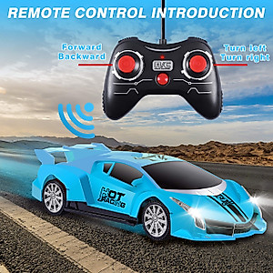 Remote Control Car, 2.4Ghz 1/18 Scale Model Racing Car Toys, RC Car for Kids and Boys with Cool Led Lights, Hobby RC Cars Toys Birthday Gifts for Age 3 4 5 6 7 8-12 Year Old Boys Girls