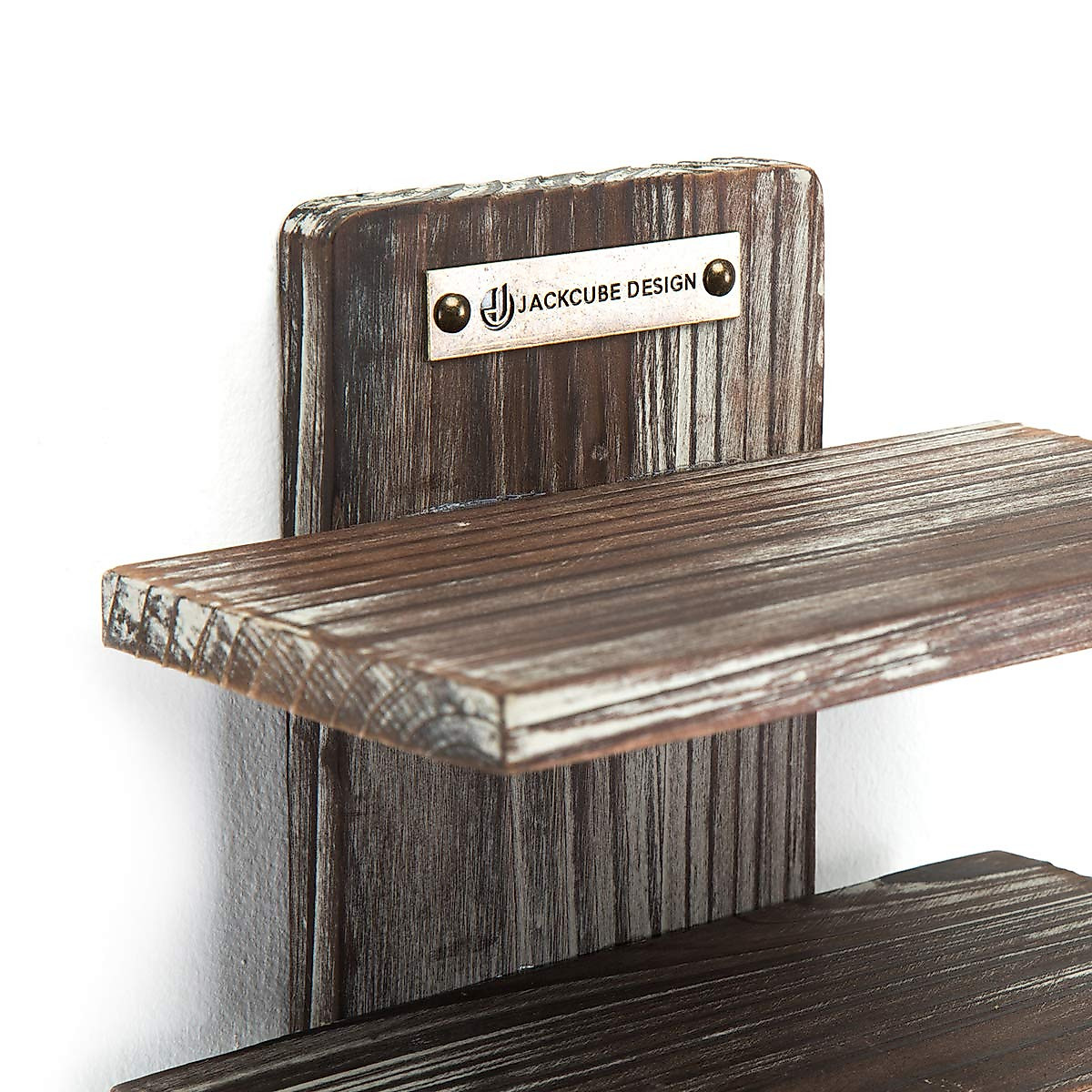 J JACKCUBE DESIGN Rustic Wood Wall Mount Sunglasses Organizer 6 Tiers Rack with 2 Hooks Glasses Storage Box Display Cabinet for Jewelry Watches Key Multiple Case MK551A (Rustic Wood)