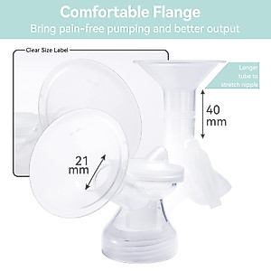 Pump Parts Compatible with Spectra S1 S2 Incl 21mm Detachable Flange Cover Duckbill Valve 2in1 Tube Updated Backflow Protector Not Original Spectra Accessories Whole Kit Replace Spectra Breast Pumps