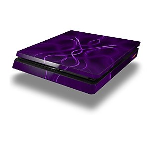 Vinyl Decal Skin Wrap compatible with Sony PlayStation 4 Slim Console Abstract 01 Purple (PS4 NOT INCLUDED)
