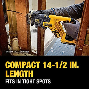 DEWALT 20V MAX* XR Reciprocating Saw, Compact, Tool Only (DCS367B)