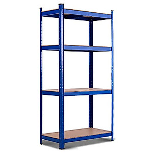 Tangkula Metal Storage Shelves, 63" Heavy Duty Steel Frame, Home Garage Multi-Use Storage Rack with Adjustable Shelves, 4-Tier Garage Shelf (32" L×16" W ×63" H) (1)