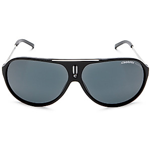 Carrera unisex adult Hot/S Sunglasses, Black and Palladium Frame/Grey Lens, 64 mm US