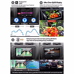 ATOTO S8 Premium 7inch Double-DIN Android Car Stereo, Wireless CarPlay & Android Auto, Dual Bluetooth w/aptX HD, QLED Display,Split Screen, HD Rearview with LRV, USB tethering,SCVC and More, S8G2B74PM