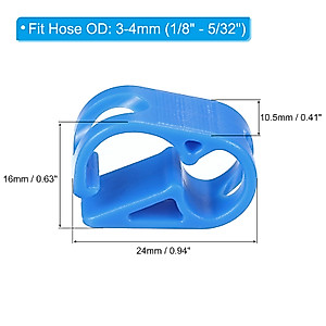 PATIKIL Plastic Tube Tubing Clamps, 5Pcs 1/8" - 5/32" Tube OD Adjustable Precise Flow Control Hose Clamp Clip for Laboratory Pinch Valve, Blue