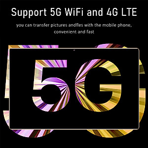 Tablet 10.1 Inch, 5G WiFi 4G LTE Tablet, Octa Core CPU, 8GB RAM 256GB ROM, Dual Camera GPS, FM, WiFi, BT,128GB Expand Support (US Plug 110‑240V)