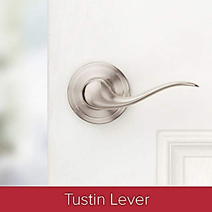 Kwikset 98150-002 Avalon Exterior Handle Only with Tustin Right Left-Handed Levers in, Satin Nickel