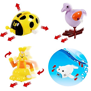 Nunkitoy Wind Up Toy,16 Pack Assorted Clockwork Toy Set(Contents and Color May Vary), Wind Up Animal Party Favors Toy Great Gift for Boys Girls Kids Toddlers