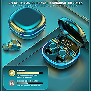 EKIDAZ Bluetooth 5.2 Earphones, Wireless Earphone with Charging Case, 9D Stereo Earphones in-Ear Built-in Mic Headset Sports Earbuds (Black)