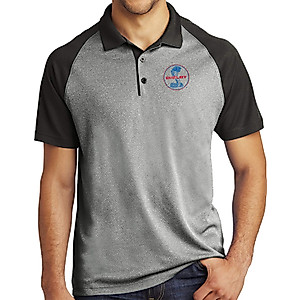 Ford Mustang Shelby Blue and Red Raglan Polo, Grey Black XL