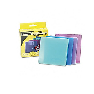 Transport 2 Disk Case, 2 - 3.5 Disks/Case, 4 Assorted Colors/Pack FEL28554