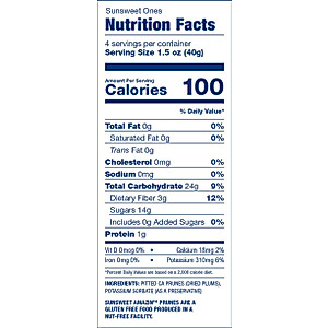 Sunsweet Gold Label Ones Super Select California Individually Wrapped Prunes 6.0 Ounces (Pack of 2)(Packaging May Vary)