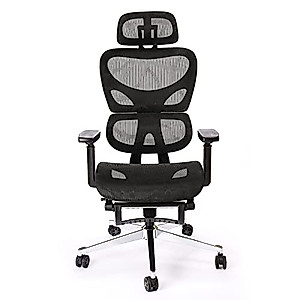 Laziiey Ergonomic Office Chair with Lumbar Support, Mesh Desk Chair with 4D Adjustable Arms Headrest, High Back Computer Chair for Home Office Work (Black)
