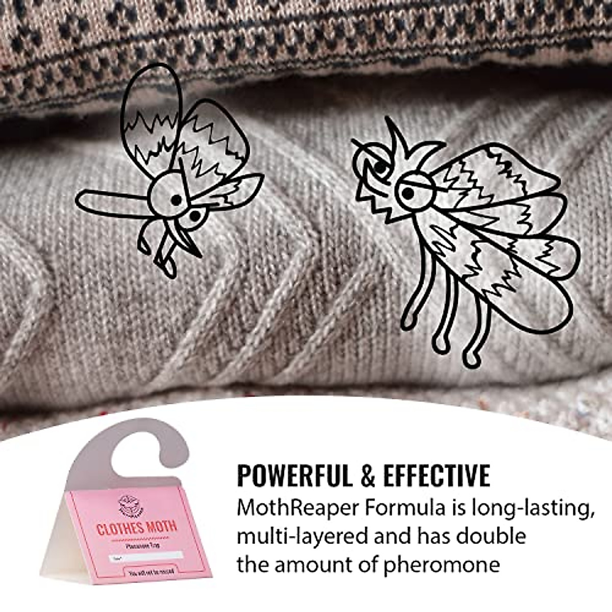 Clothing Moth Traps 6 Pack with Pheromones Prime, Clothes Moth Trap with Lure for Closets & Carpet, Moth Treatment & Prevention
