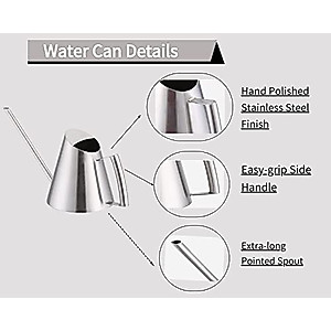 Watering Can for Indoor Plants, 400ML Small Watering Can Modern Style Stainless Steel Long Spout Watering Pot, Plant Waterer Watering Can Indoor Plants Flower, for Home Office Gardening Bonsai