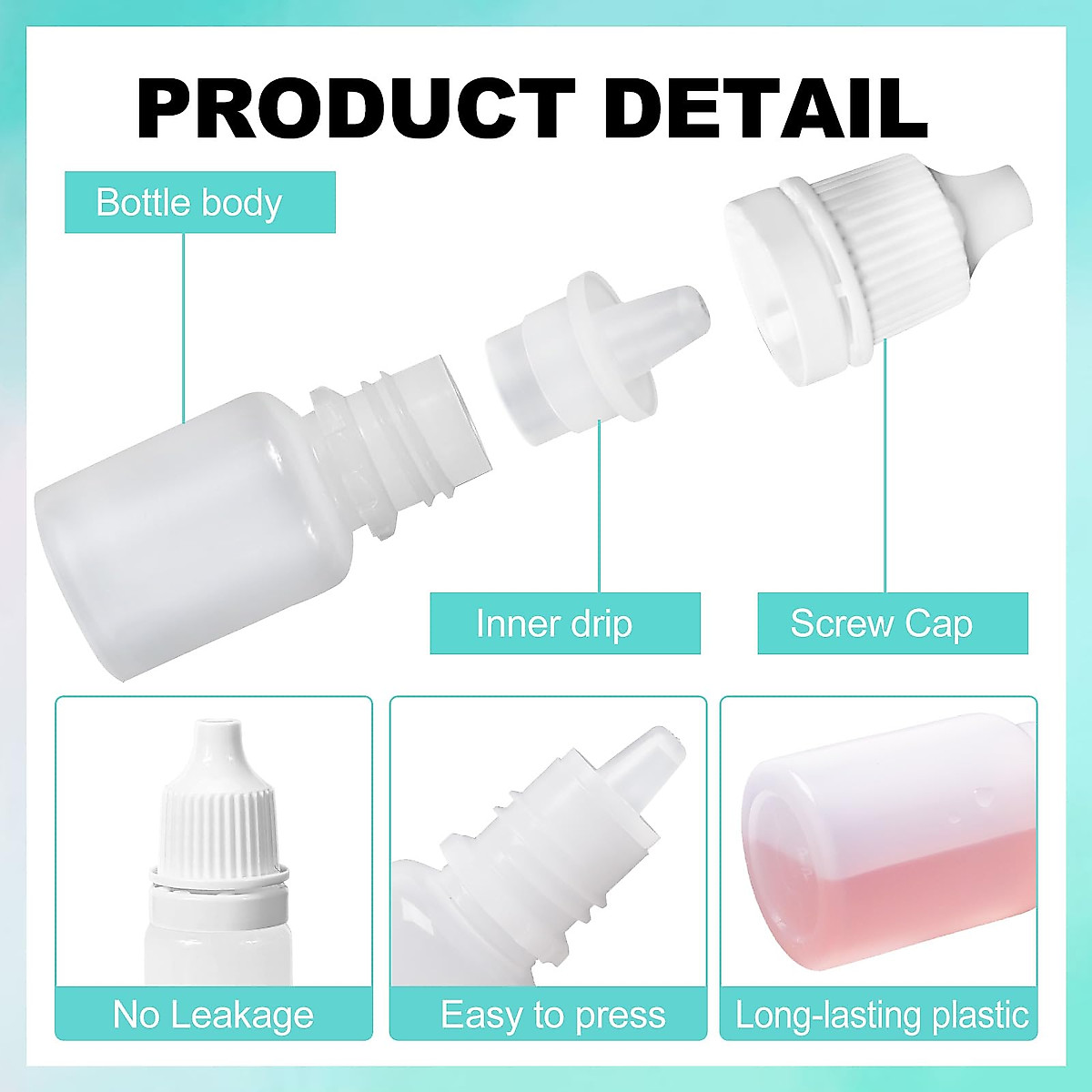 Olutacot 220 Pcs Dropper Bottles Eye Dropper Bottle Bulk Small Plastic Liquid Container Portable Squeezable Eye Liquid Dropper with Caps and Plug for Oil Eye Liquid Storage (5ml)