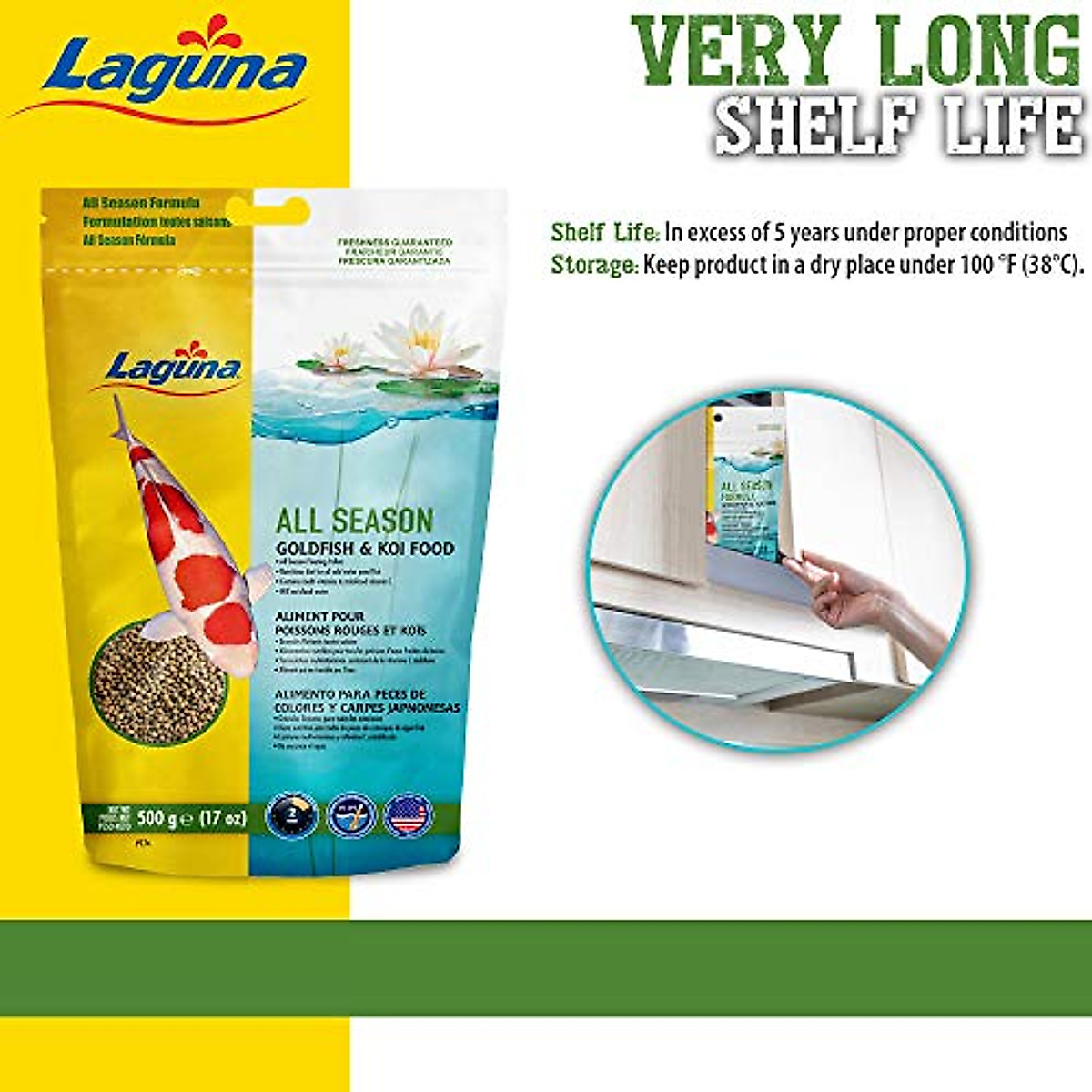 Laguna All Season Goldfish & Koi Floating Food, 17 oz