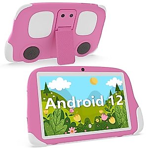 RUIQIAI Kids Tablet, 8 Inch Android 12 Tablet for Kids, 1280×800 IPS Touch Screen, 2GB+32GB+512GB Expand, WiFi, Parental Control, Dual Camera, Games, Bluetooth, Learning Tablet with case (Pink)