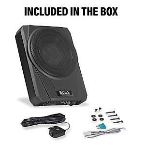 BOSS Audio Systems BASS10 Amplified Car Subwoofer - Low Profile, 10 Inch Subwoofer, Remote Subwoofer Control, for Vehicles Needing Bass with Limited Space, Remote Subwoofer Control