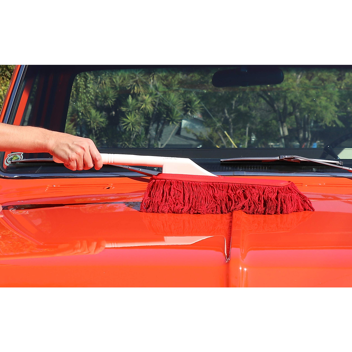 The Original California Car Duster California Car Duster 62443 Standard Car Duster with Plastic Handle, Red 25 Inch
