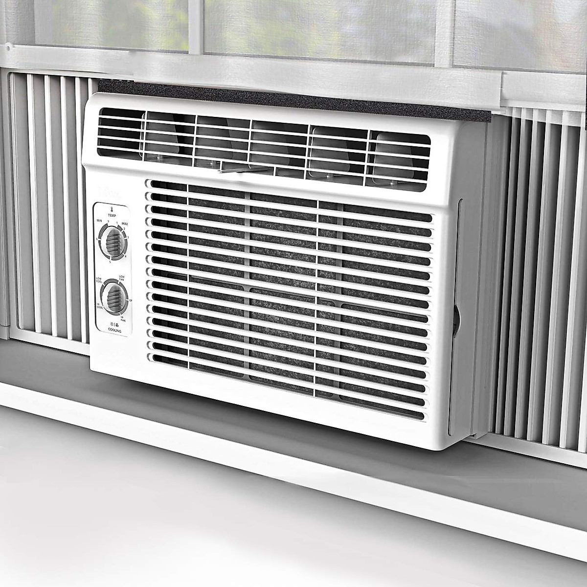 Yotache Window Air Conditioner Foam Insulation Strip 2 Pcs 1 X 1 Inch, No Glue Thick Foam Weather Seal Strip with High Resilience, 6.5 Feet Long