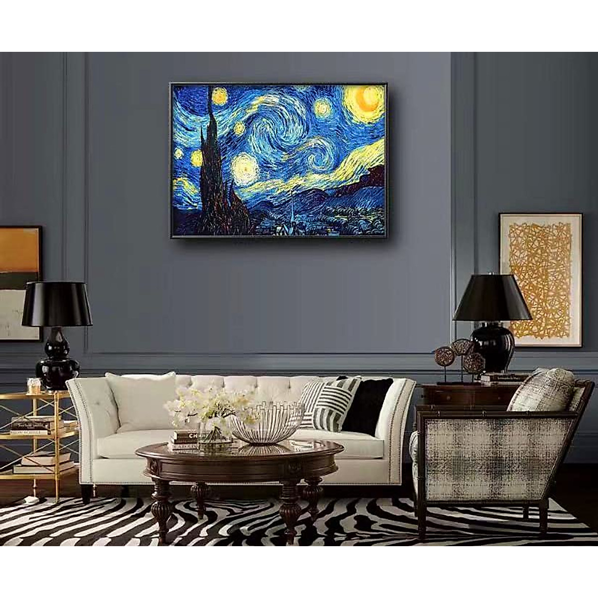 NIHO-JIUMA Van Gogh Starry Night Diamond Painting Kits,5D Diamond Art Van Gogh Full Drill Craft Painting Gift for Adult、Home Decor(30x40cm/12x16 Inches)