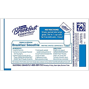 Nestle Carnation Breakfast Essentials Complete Nutritional Drink Vanilla 1.26 oz. Packet 10 Ct