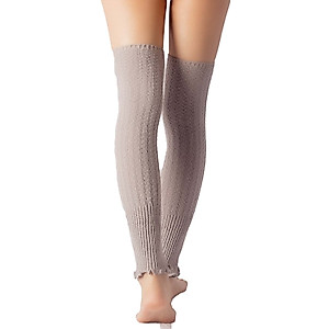 iB-iP Women's Ballet Dancer Running Aerobics Costume Stretch Leg Warmer, Size: One Size, Light Grey